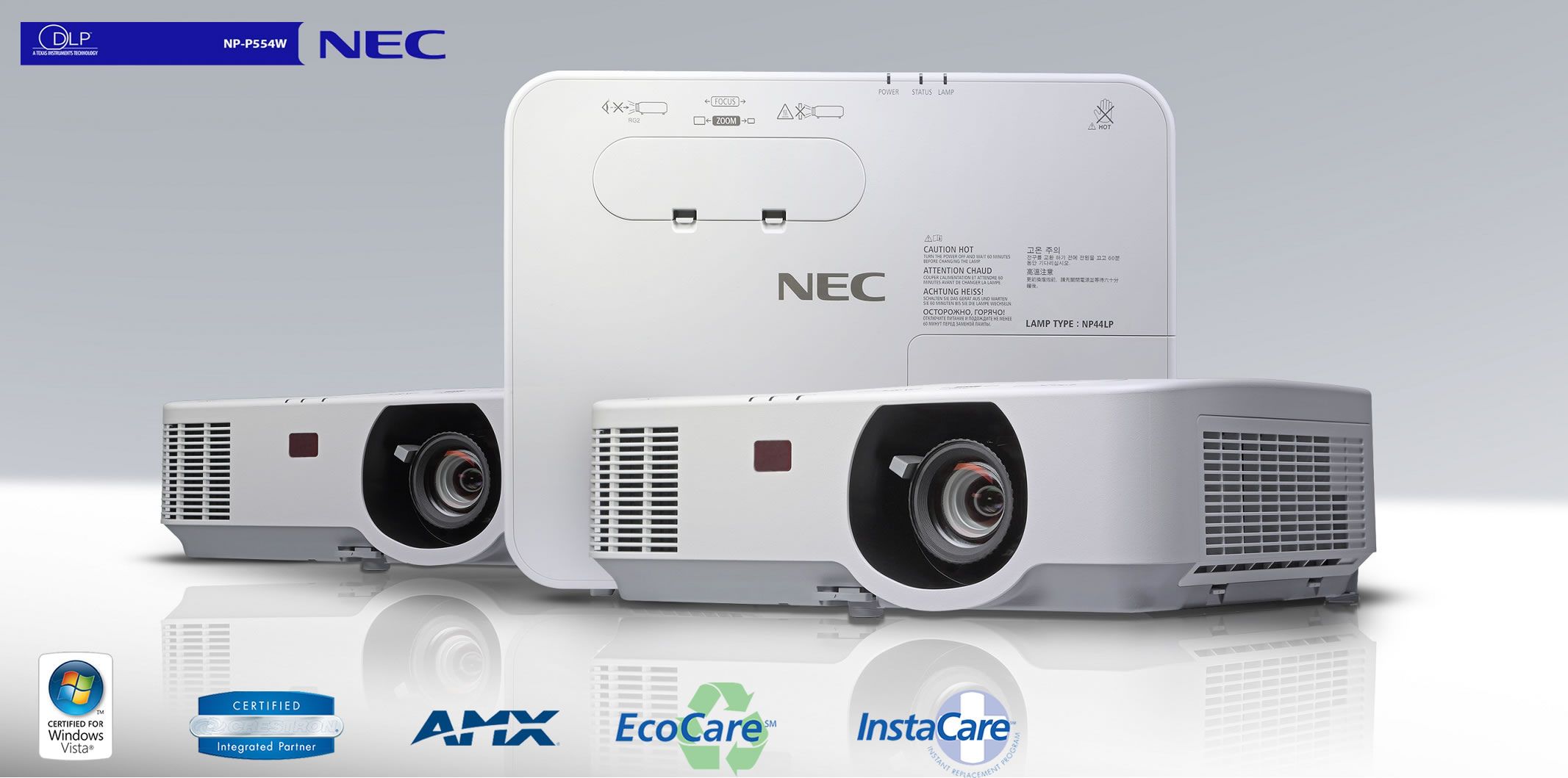 Projetor NEC NP-P554W, 6000 Lúmens, WXGA | Global Projetores