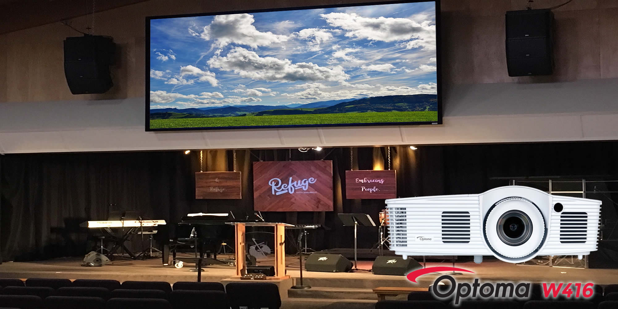 Projetor Optoma W416, 4500 Lúmens, WXGA | Global Projetores