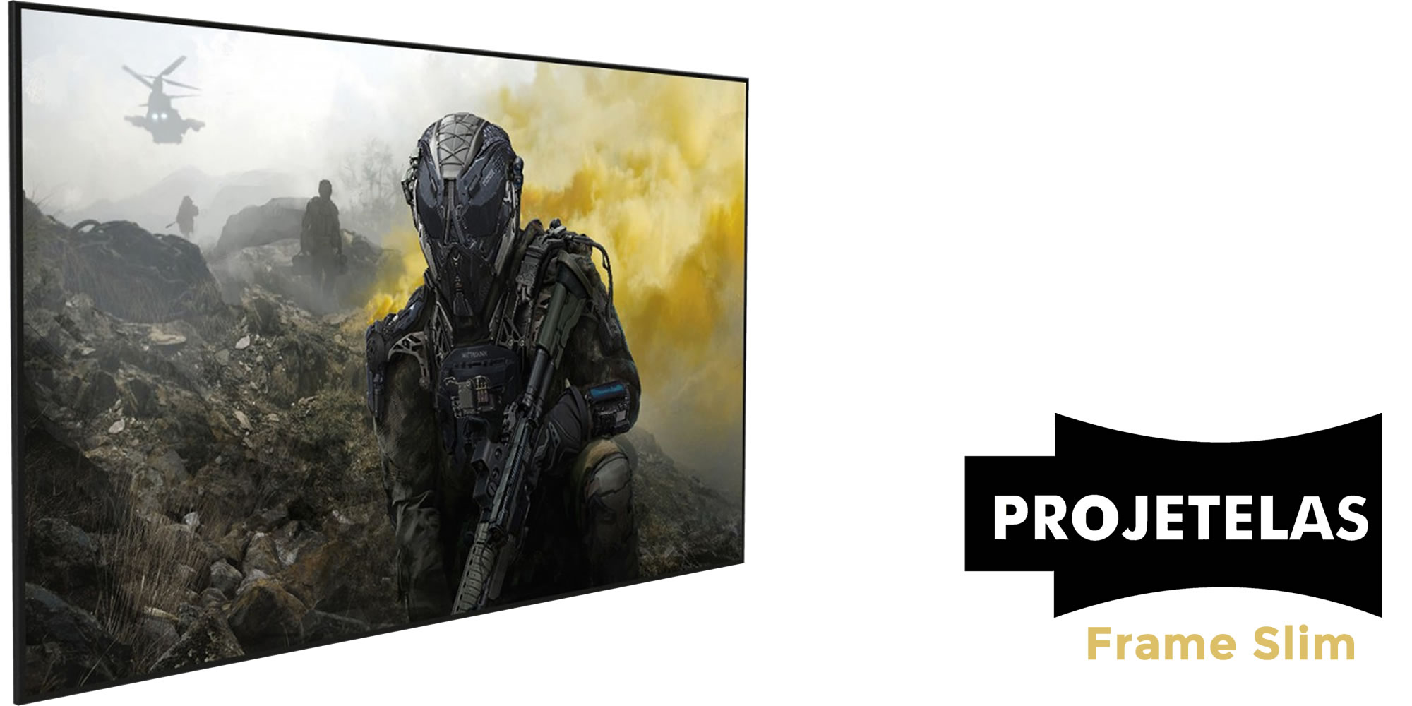 Tela Projetelas Frame Slim 84FSW, Área Visual 186x105, 84", 16:9 ...